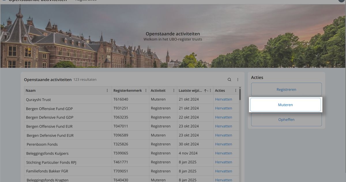 Hoe start ik een mutatie? | UBO-register trusts